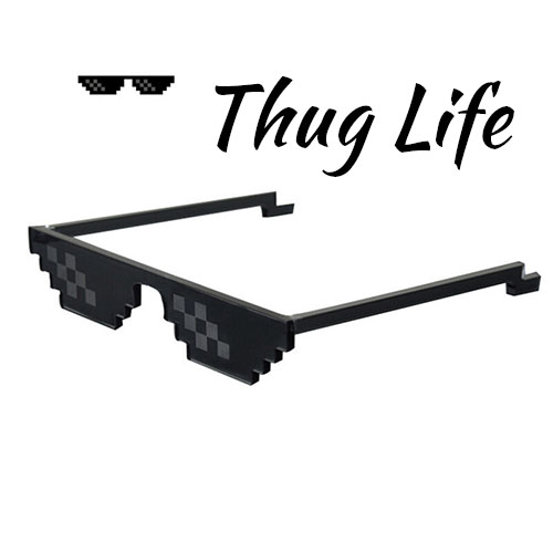 Lunettes Thug Life Pixel 8 bits Fashion Design Geek Soirée