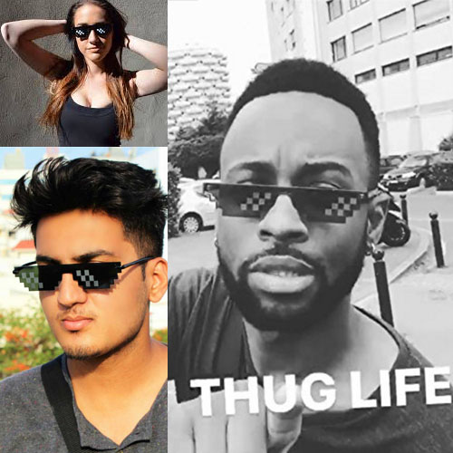 Lunettes Thug Life Pixel 8 bits Fashion Design Geek Soirée